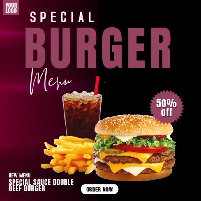 Special Burger Menu Template | PosterMyWall