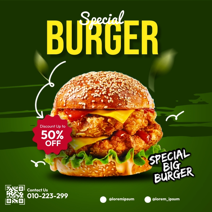 Special Burger Menu Template | PosterMyWall