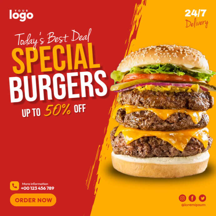 Special Burger Menu Template | PosterMyWall