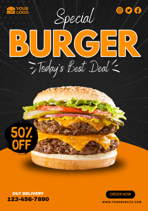Special Burger Menu Template | PosterMyWall