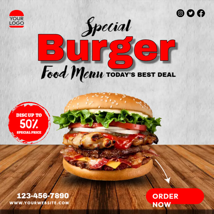 Special Burger Menu Template | PosterMyWall