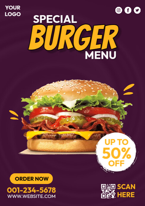Special Burger Menu Template | PosterMyWall