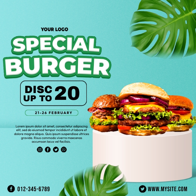 Special Burger Menu Template | PosterMyWall
