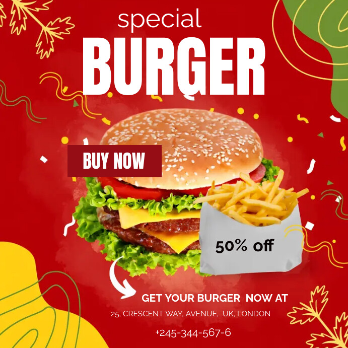 Special Burger Promo Templat | PosterMyWall