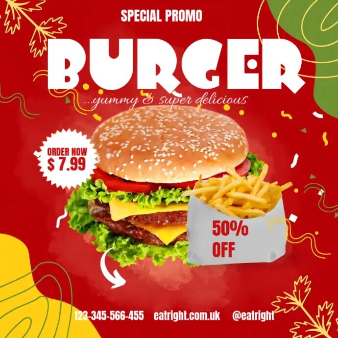 Plantilla de Special Burger Promo | PosterMyWall