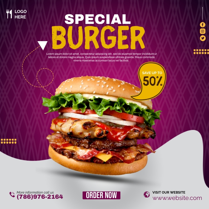Special Burger Sale Template | PosterMyWall