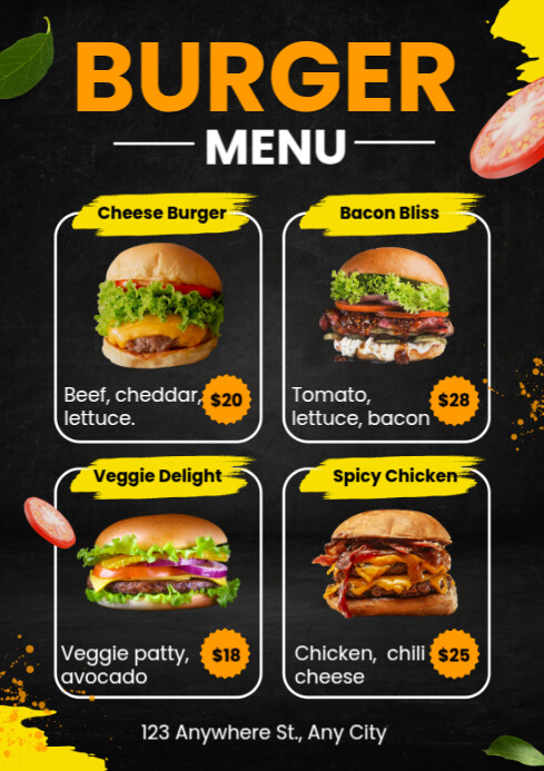 Modèle Special Burgers Menu Poster | PosterMyWall