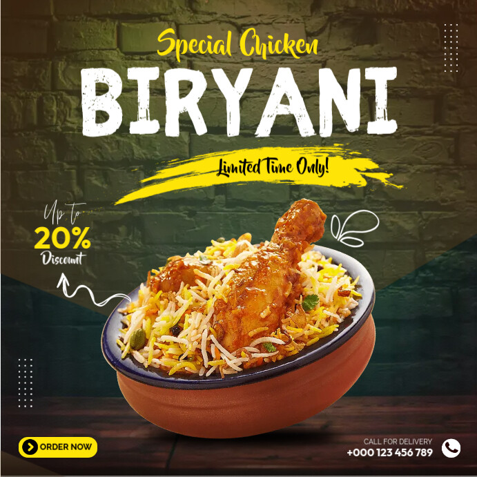 Special Chicken Biryani Template | PosterMyWall
