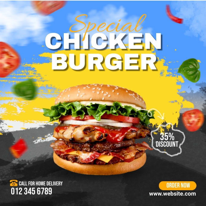 Special Chicken Burger Template | PosterMyWall