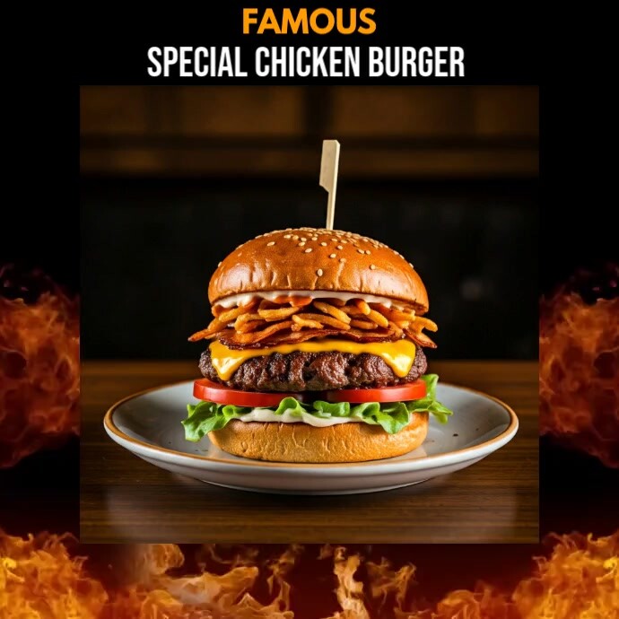 SPECIAL CHICKEN BURGER Template | PosterMyWall