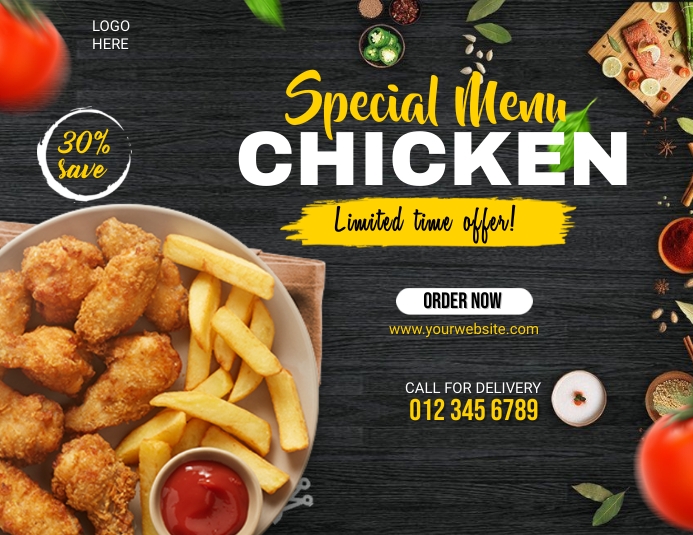 Special Chicken Menu Template | PosterMyWall