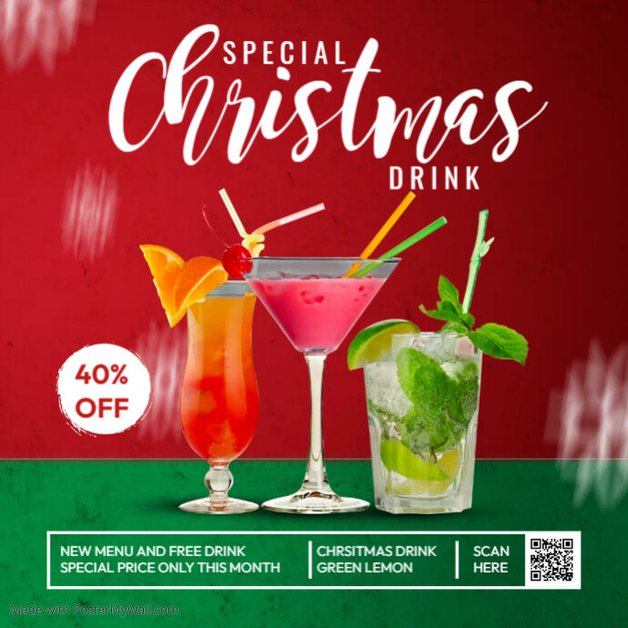 Special Christmas Drinks Template | PosterMyWall