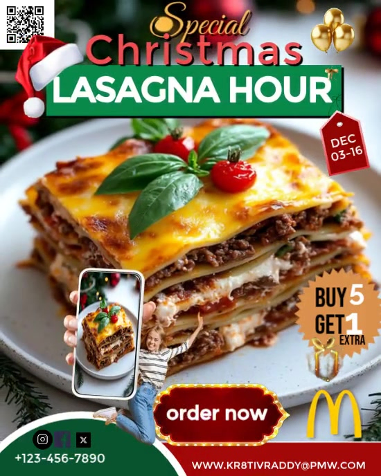 Plantilla de Special Christmas Lasagna Event Instagram Portrait ...
