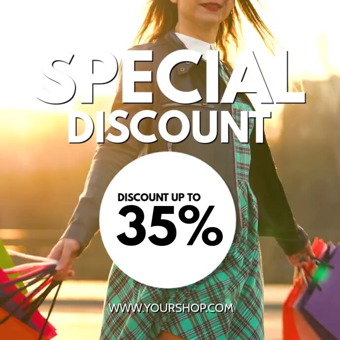Special Discount Sale video Woman Shopping advert promo Template ...