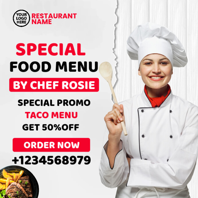 Special Food Men Flyer Poster Instagram Post Template | PosterMyWall