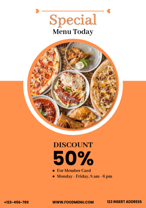 Special food menu 50% sale Template | PosterMyWall
