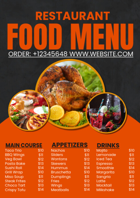 Copy of Special food menu card for restaurant | PosterMyWall