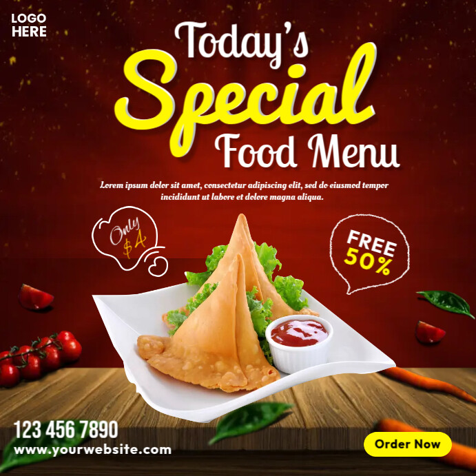 Special Food Menu Template | PosterMyWall