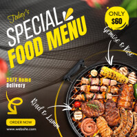 Restaurant Food Menu Flyer Instagram Post Template | PosterMyWall