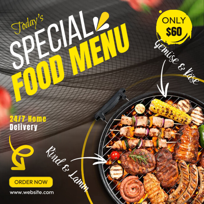 Special Food Menu Template | PosterMyWall