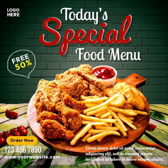 Special Food Menu Template | PosterMyWall