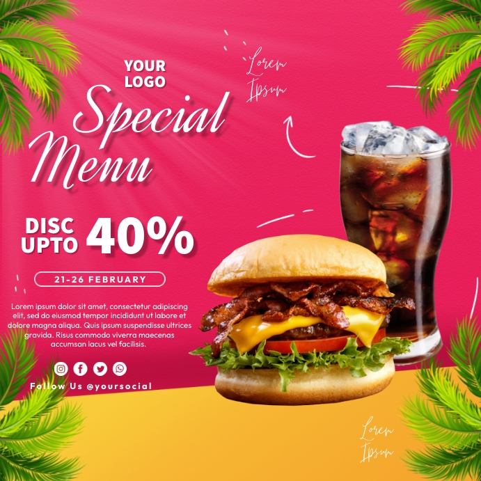 Special Food Menu Template | PosterMyWall