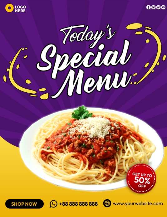 Special Food Menu Flyer Template | PosterMyWall
