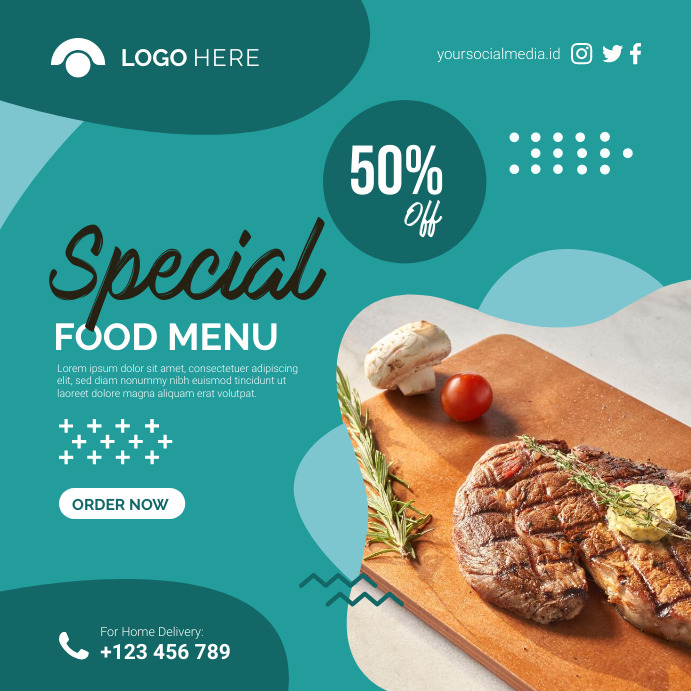 Special Food Menu Instagram Poster Template | PosterMyWall