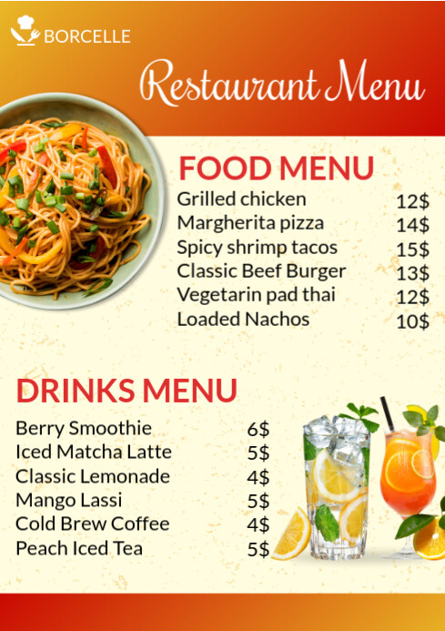 Special Food Menu Poster Template | PosterMyWall