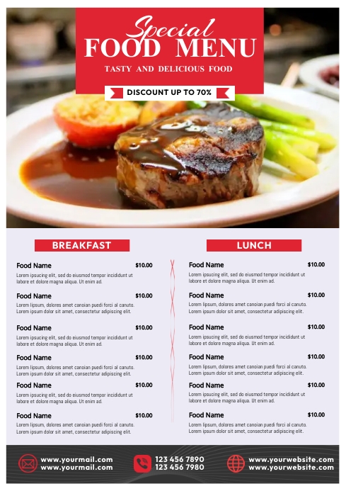 Special Food Menu Poster Template | PosterMyWall