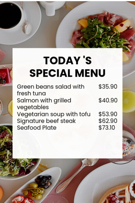 Special Food Menu Poster Template | PosterMyWall