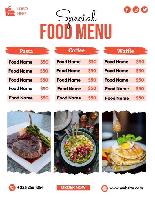Special Food Menu Poster Template | PosterMyWall
