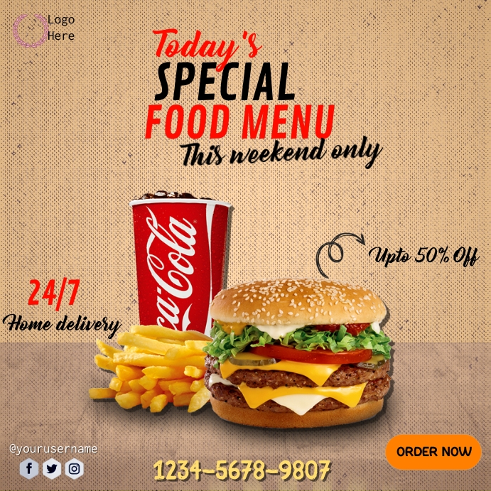 Special Food Menu Tempalte Template | PosterMyWall