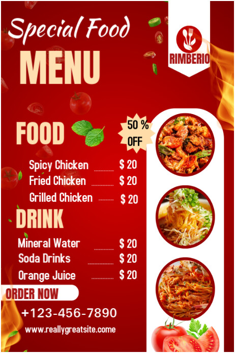 Special food menu template 2025 | PosterMyWall