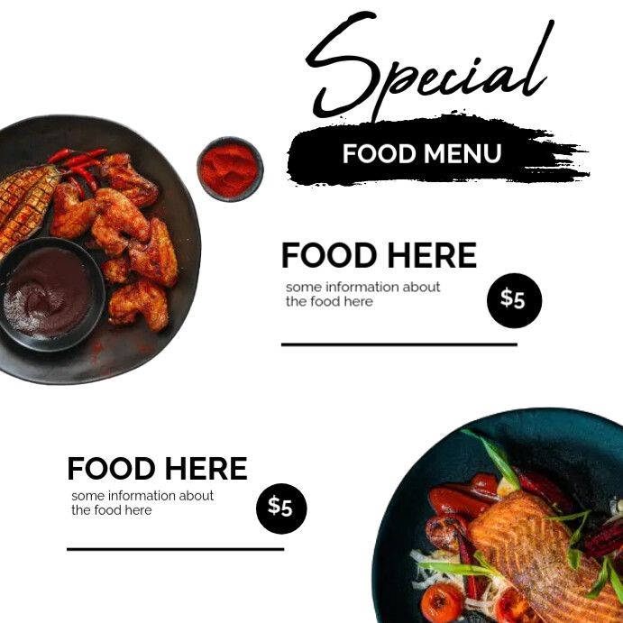 SPECIAL FOOD MENU.A Template | PosterMyWall