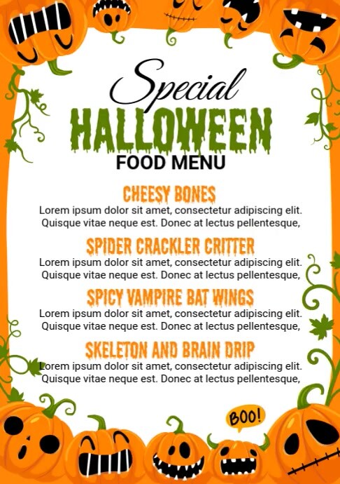 Plantilla de Special Halloween Food Menu | PosterMyWall