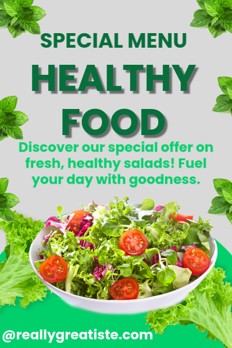 Special Healthy Food Menu Poster Templat | PosterMyWall
