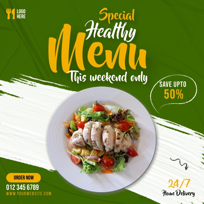 Special Healthy Weekend Menu Template | PosterMyWall