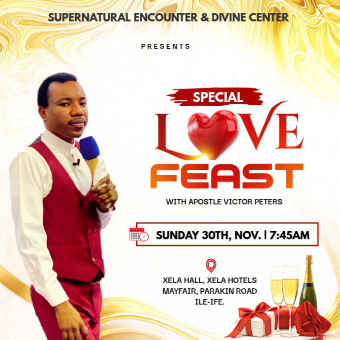 Special Love Feast Church Flyer- Editabl and Printable Template ...