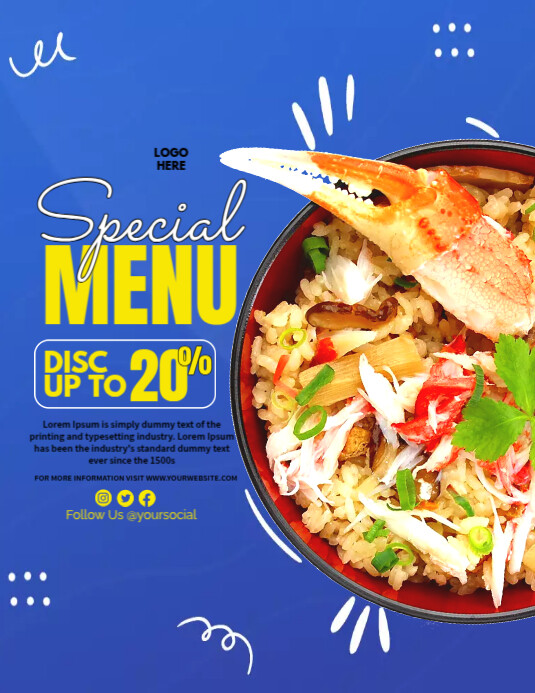 Special Menu Ads Template | PosterMyWall