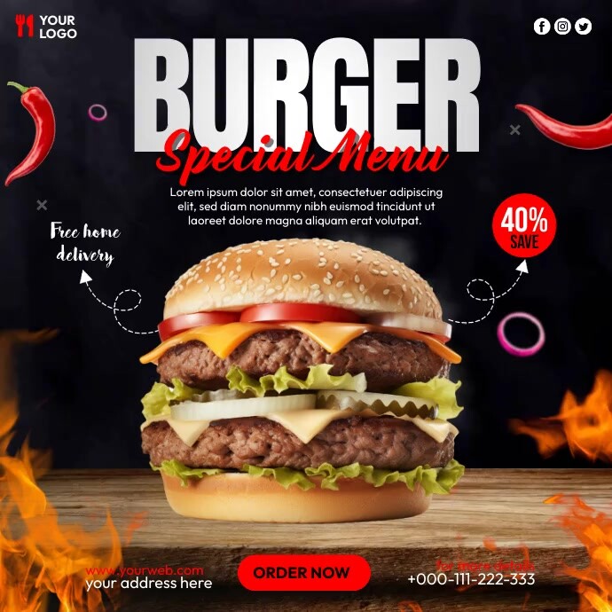 Special Menu Burger Template | PosterMyWall