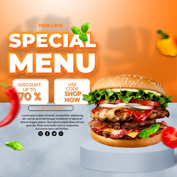 Special Menu Burger Templat | PosterMyWall