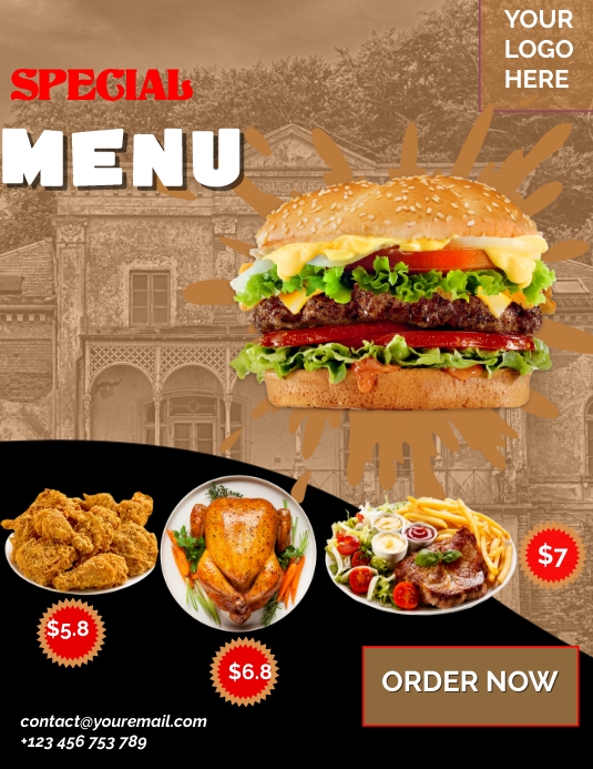 Plantilla de Special menu Burger discount template (3) | PosterMyWall