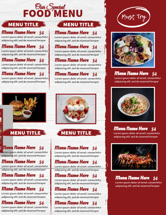 Special Menu Cover Template | PosterMyWall