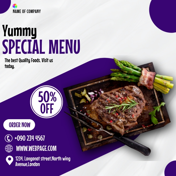 SPECIAL MENU FOOD Template | PosterMyWall