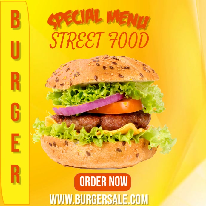 Special Menu of Street Food with Burger Templ Template | PosterMyWall