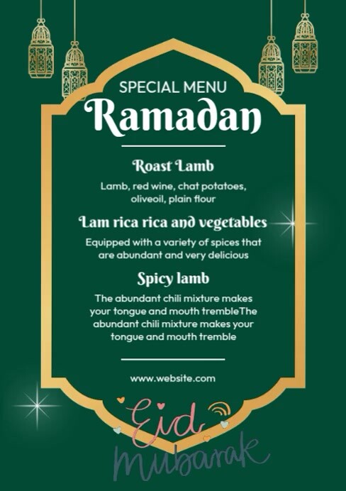 Special Menu Ramadan Template | PosterMyWall
