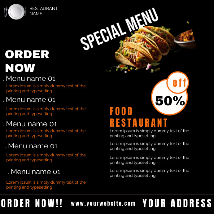 Special menu restaurant flyers Template | PosterMyWall