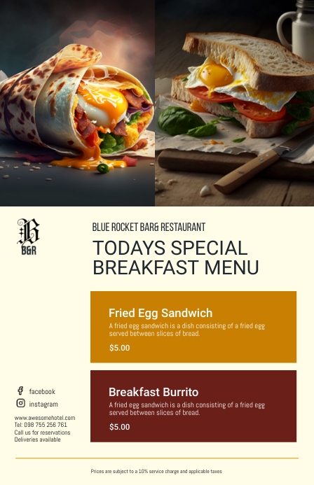 Special menu: specials list 2 items Template | PosterMyWall