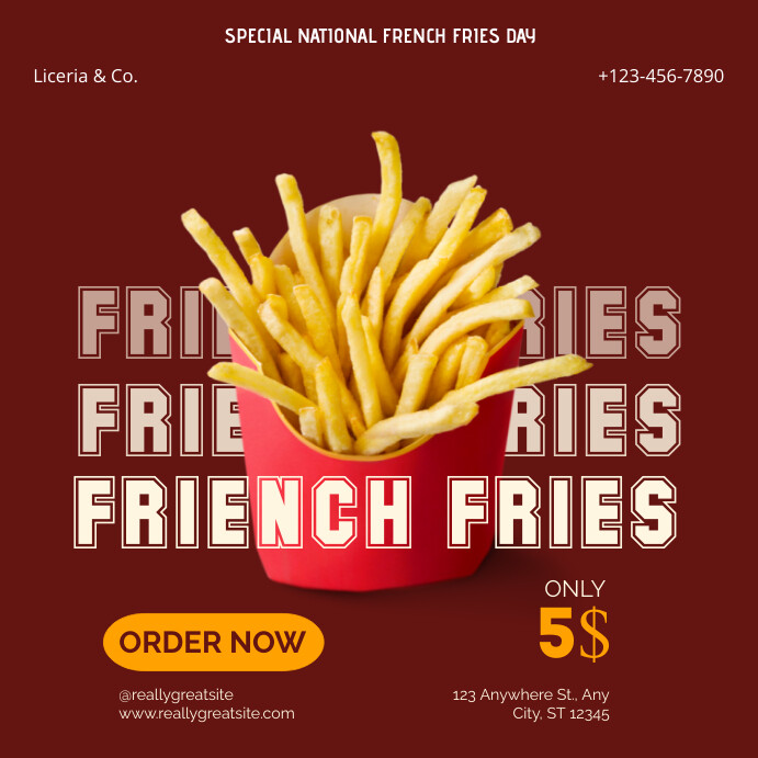 SPECIAL NATIONAL FRENCH FRIES DAY INSTAGRAM P Templat | PosterMyWall